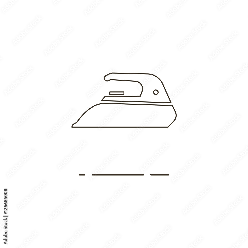 Vector illustration of thin line iron icon on white background Stock ...