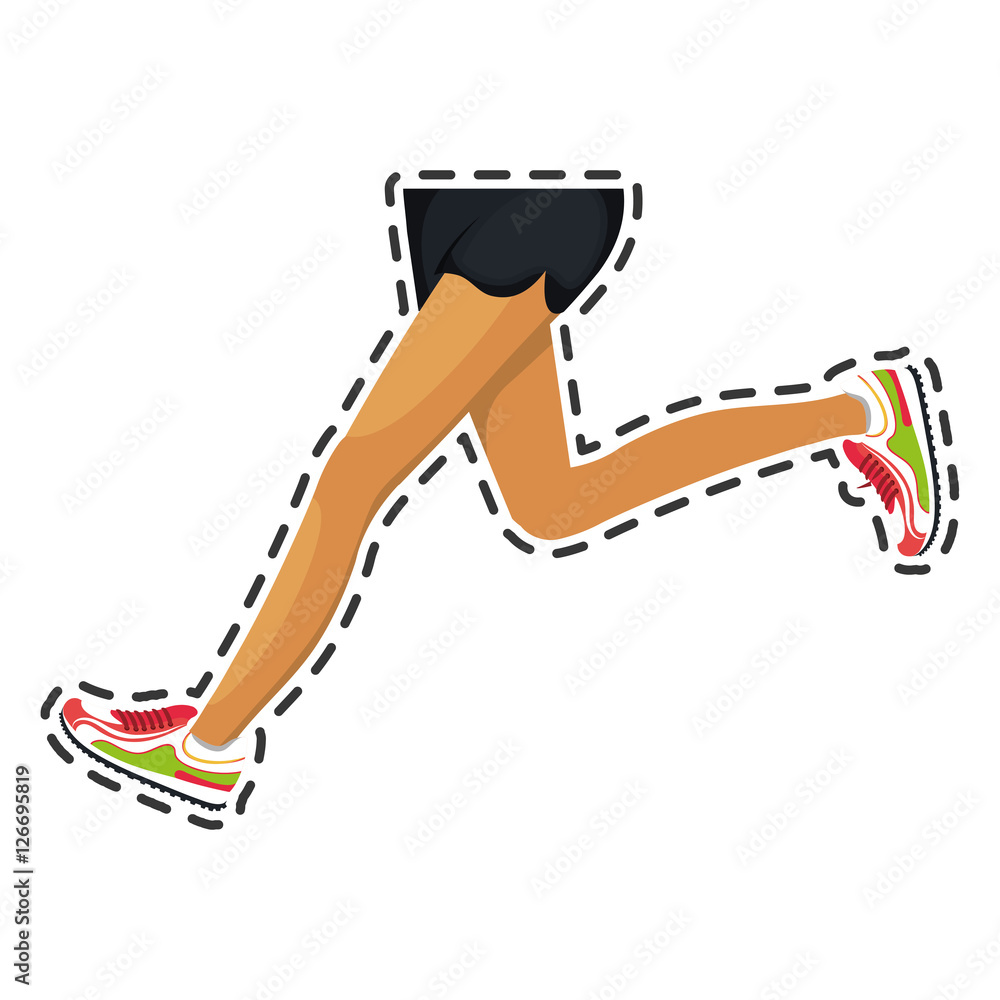 Athletes feet running isolated vector illustration design Stock Vector ...