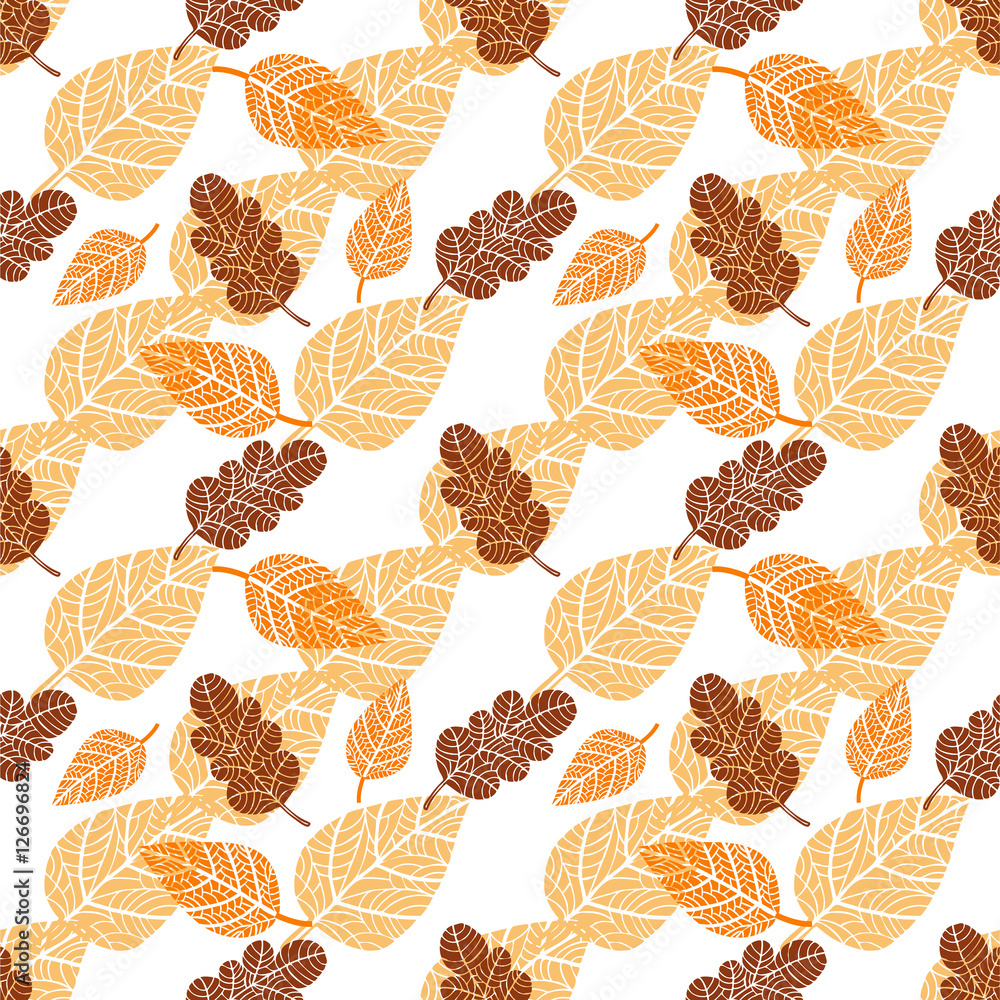 Seamless background with leaves Stock Vector | Adobe Stock
