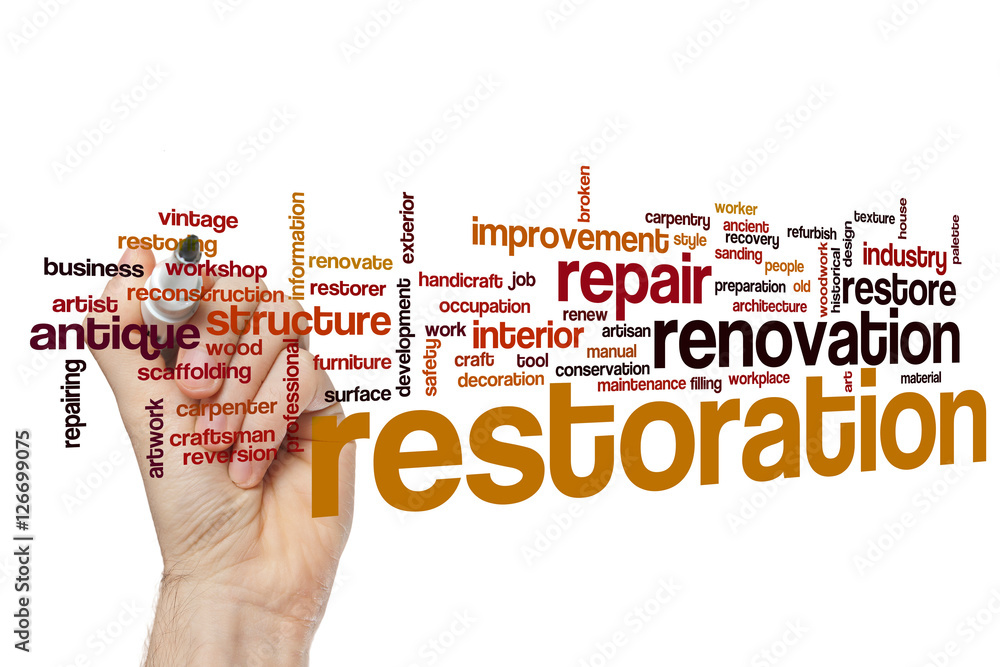 Restoration word cloud Stock Photo | Adobe Stock