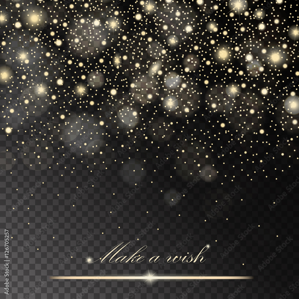 Vector gold glitter particles background effect for luxury greeting ...