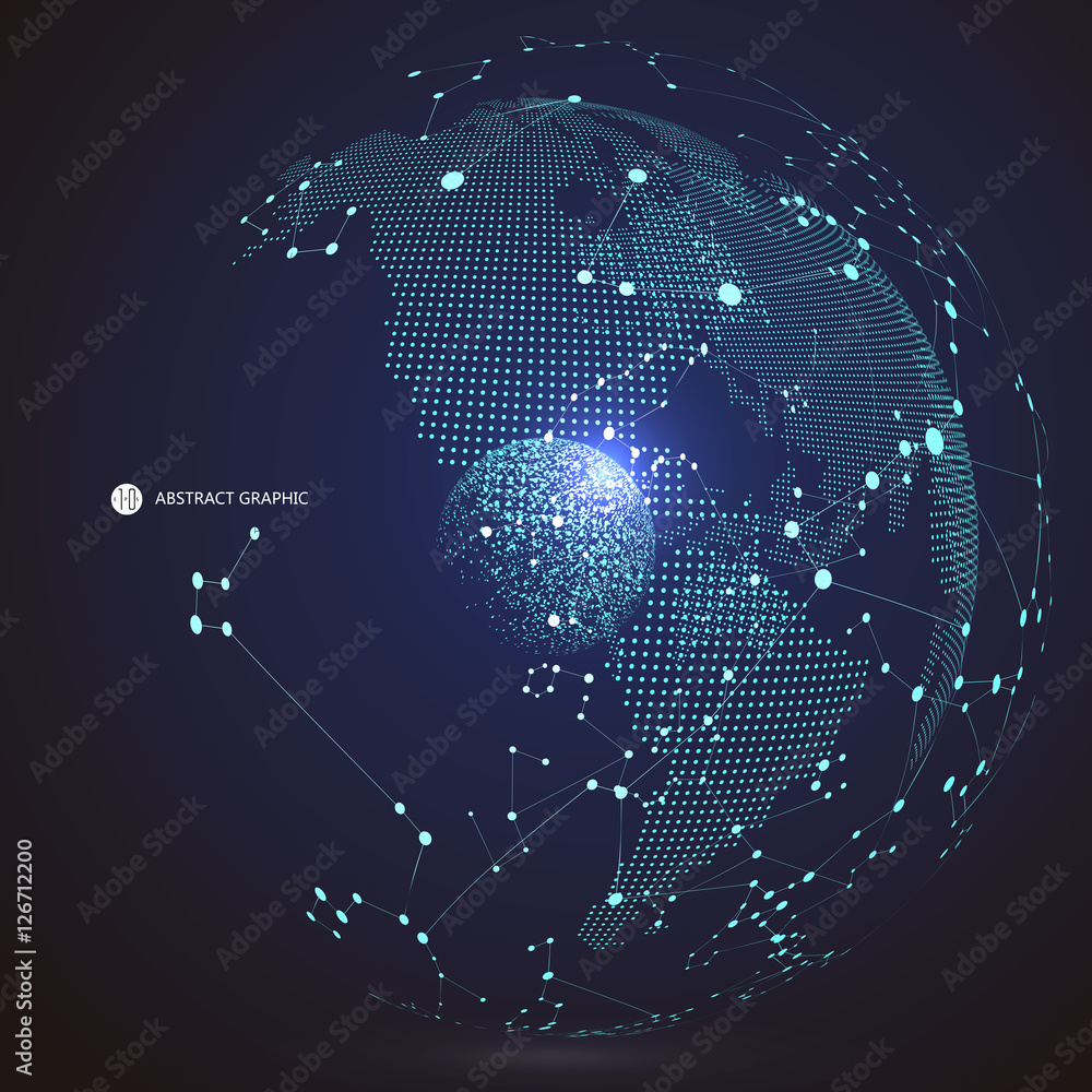 World map point, line, composition, representing the global, Global ...