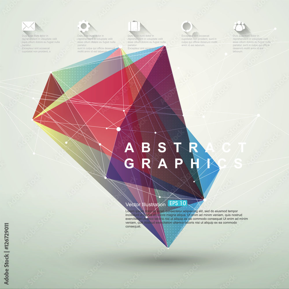 Point, line, surface composition of abstract graphics, infographics ...