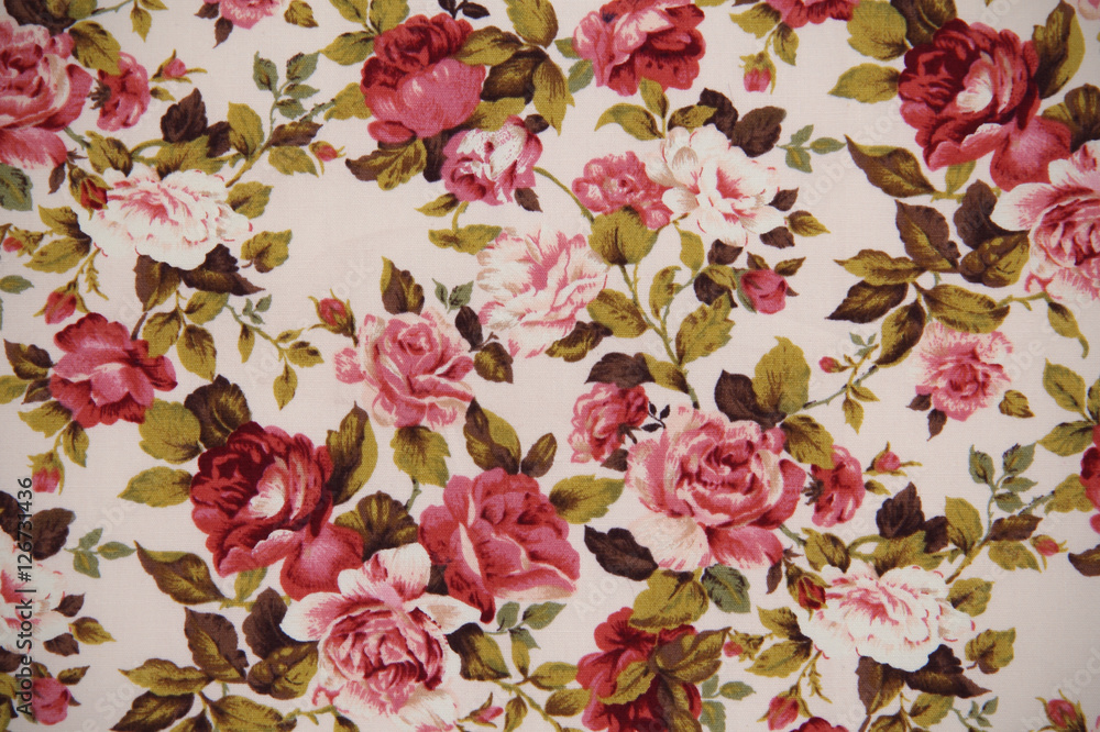 Vintage Rose Pattern Fabric