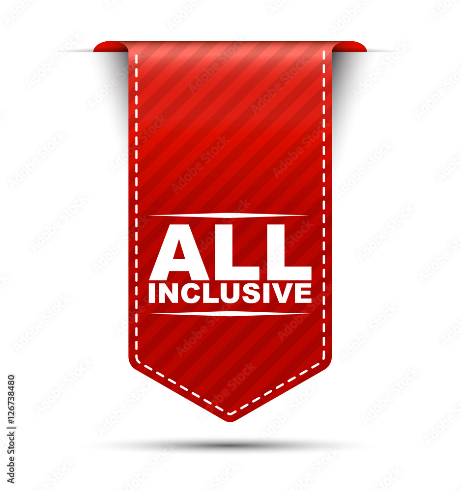 all inclusive, red vector all inclusive, banner all inclusive Stock ...