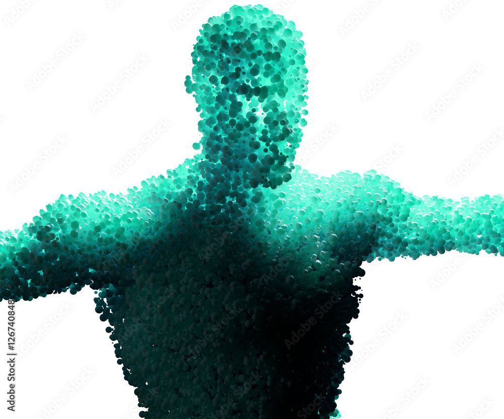 Human cells, bubbles, spheres, composition of human being, connected ...