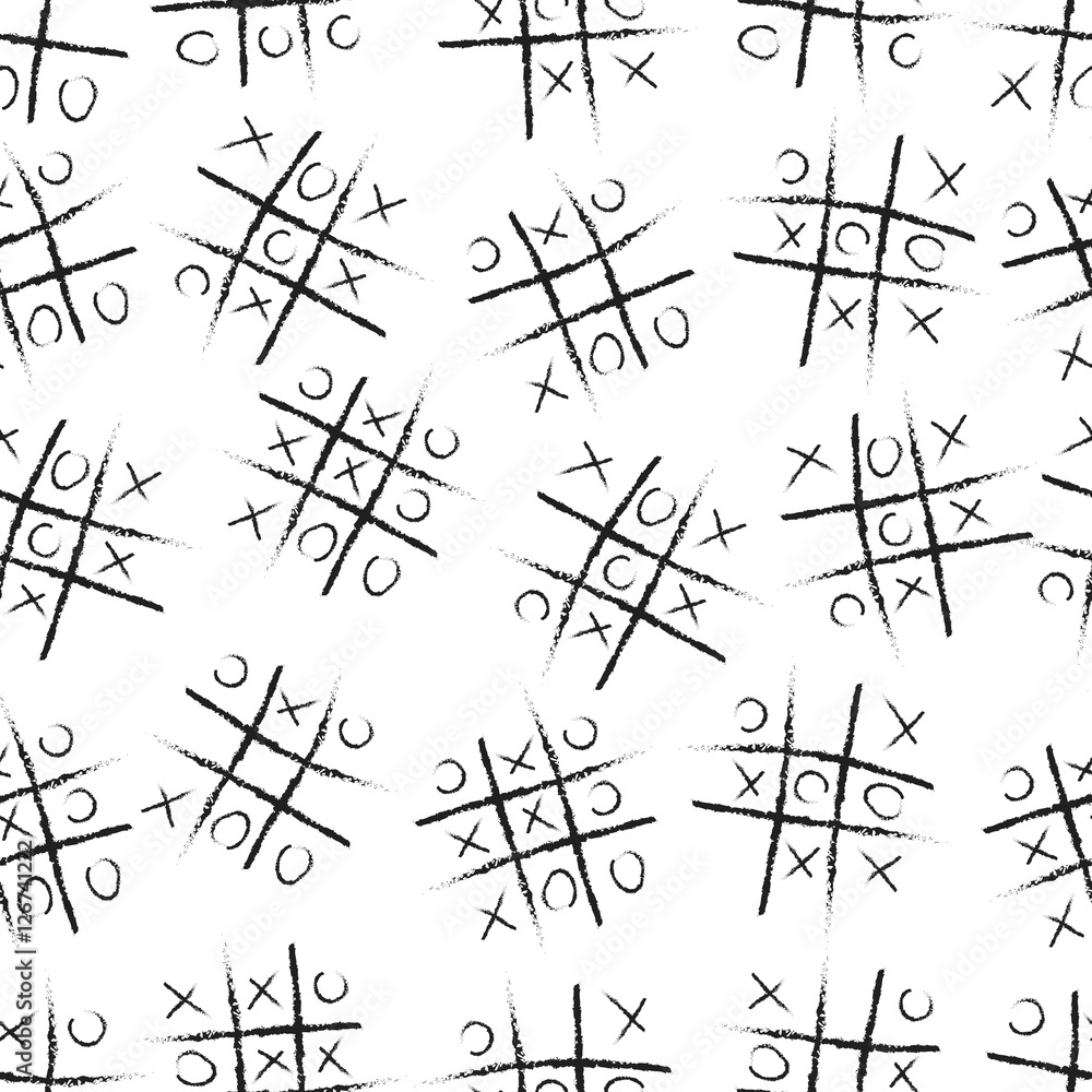 Seamless repeating pattern of the game Tic Tac Toe.Vector Stock Vector ...