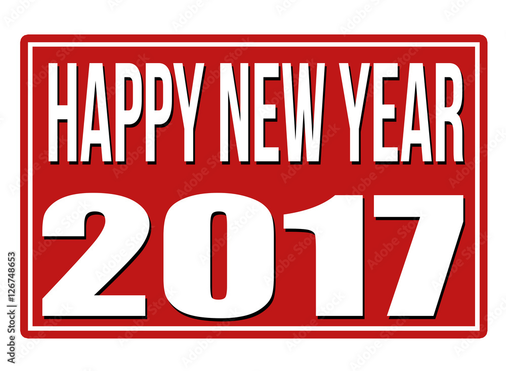 Happy new year red sign Stock Vector | Adobe Stock