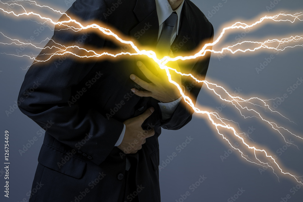 shock of heart attack, medical concept abstract, myocardial infarction ...