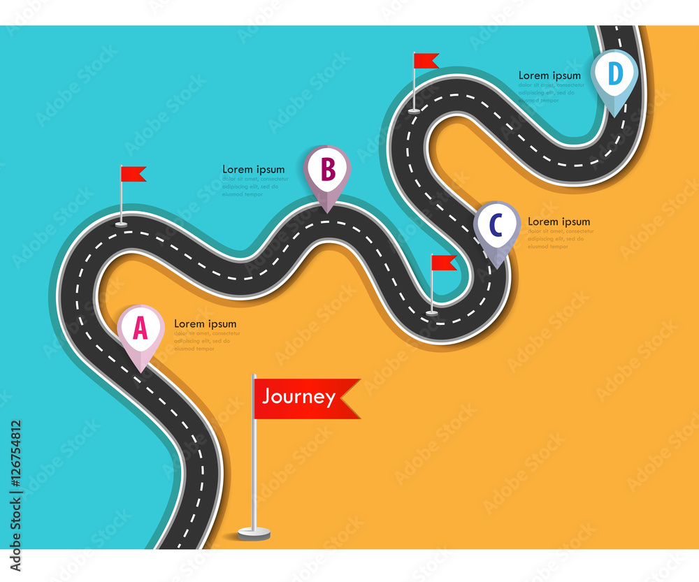 Road trip and Journey route. Business and Journey Infographic Design ...