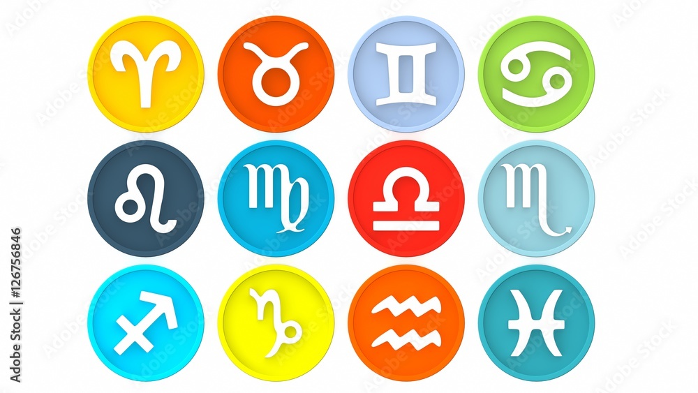 The signs of the zodiac. Zodiac set. Zodiac symbols. Zodiac sign ...