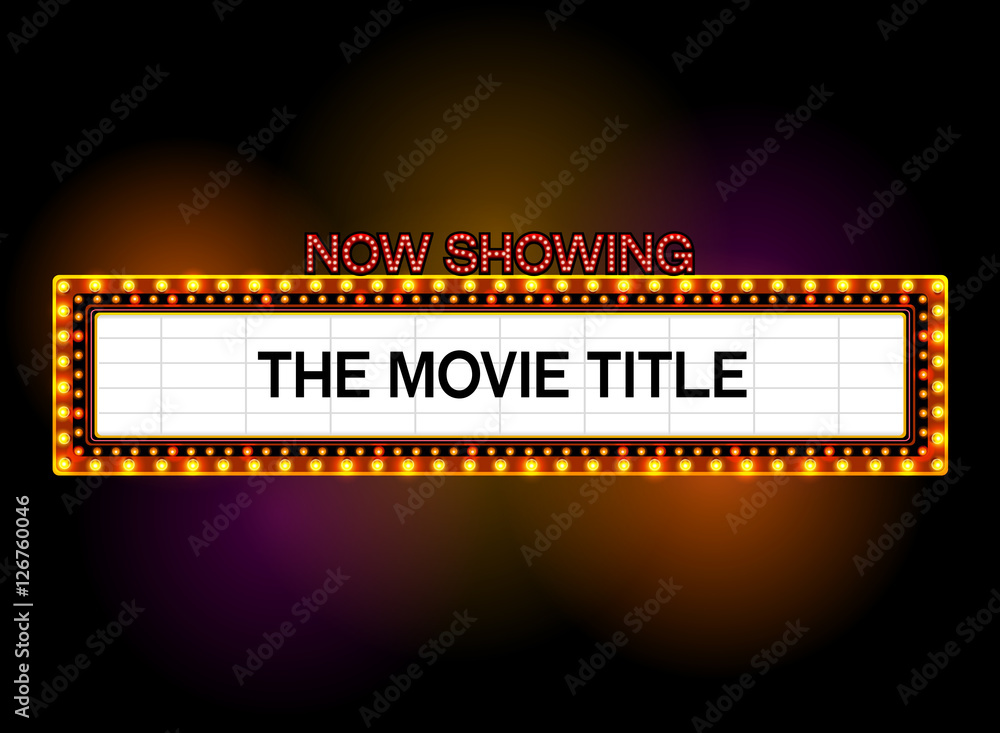 theater sign,cinema sign,light sign,frame light Stock Vector | Adobe Stock