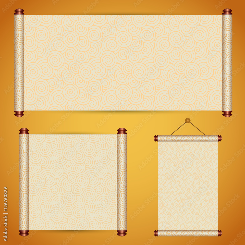 Various size of traditional chinese scroll Stock Vector | Adobe Stock