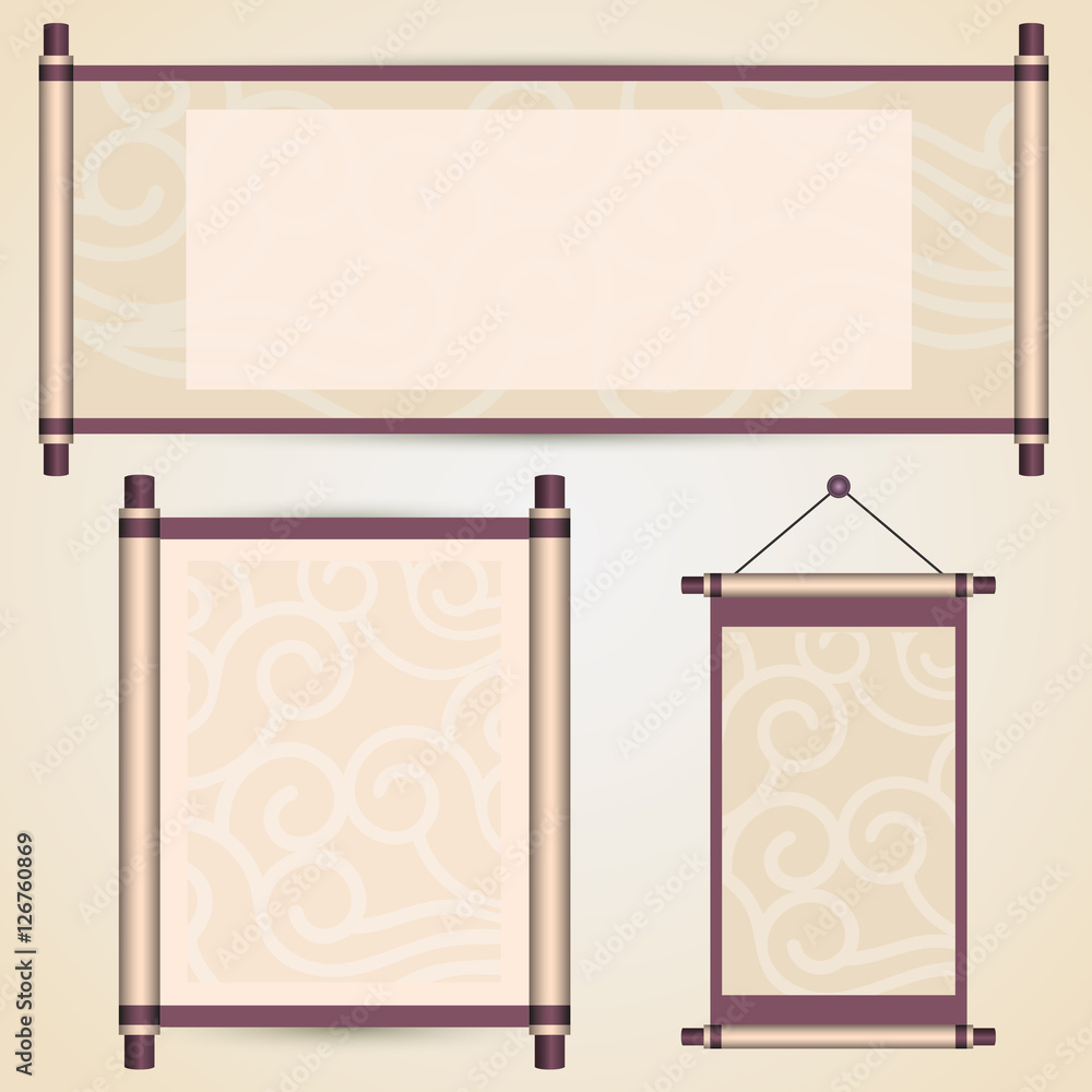 Various size of traditional chinese scroll Stock Vector | Adobe Stock