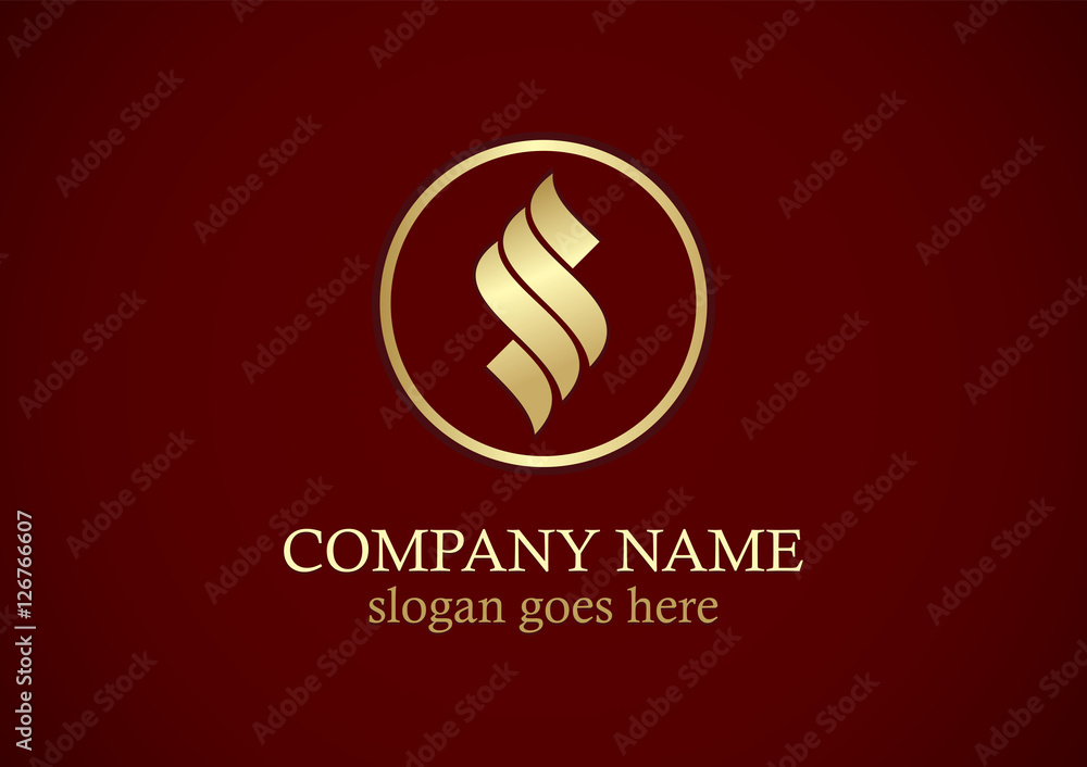 abstract round letter s gold logo Stock Vector | Adobe Stock