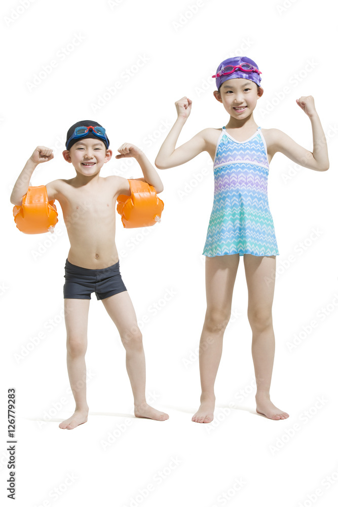 Cute children in swimsuit Stock Photo | Adobe Stock
