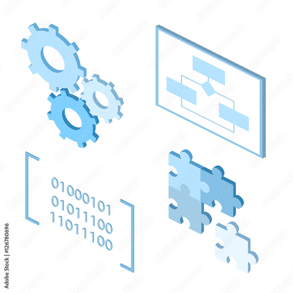 software development life-cycle process vector icons. Stock Vector ...