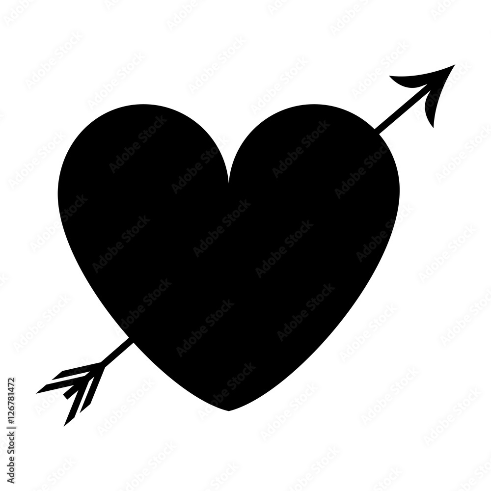heart cartoon with arrow icon image vector illustration design Stock ...