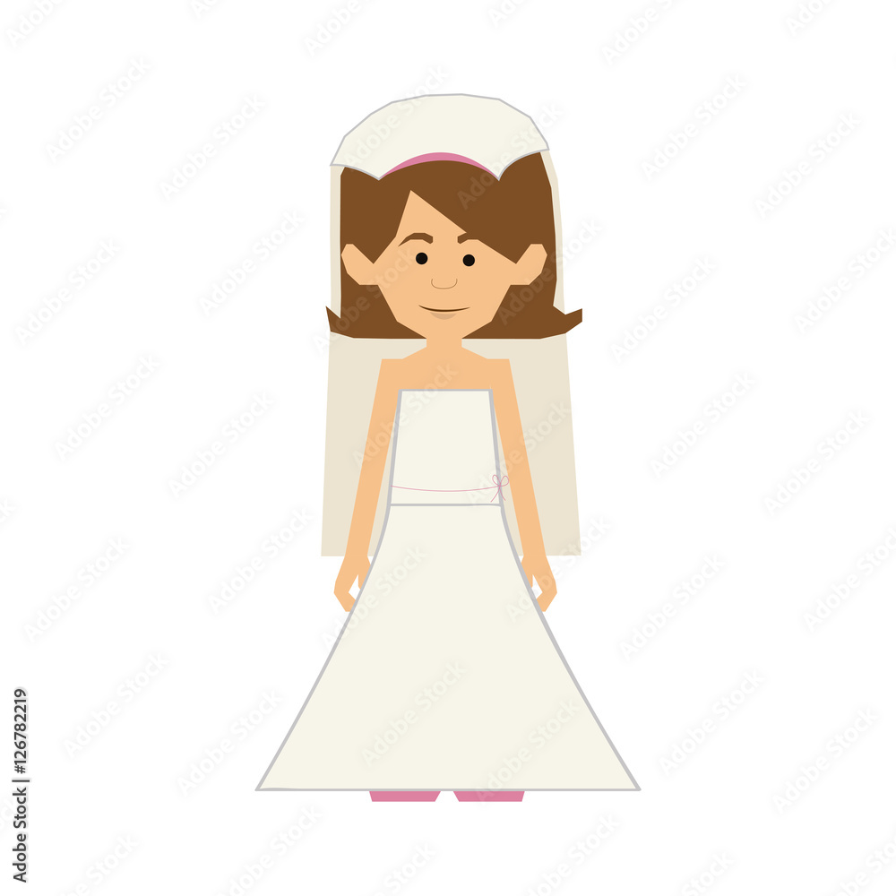 bride cartoon icon image vector illustration design Stock Vector ...