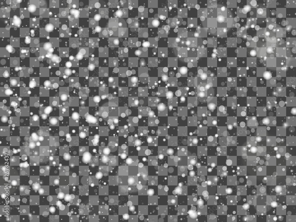 Falling snow texture on a transparent background. Vector illustration ...