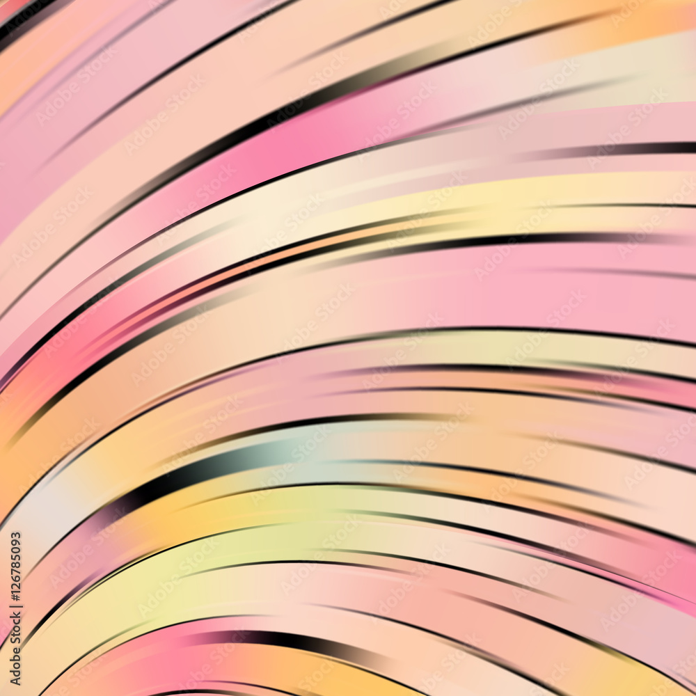 Colorful smooth light lines background. Pastel pink, white, yellow ...