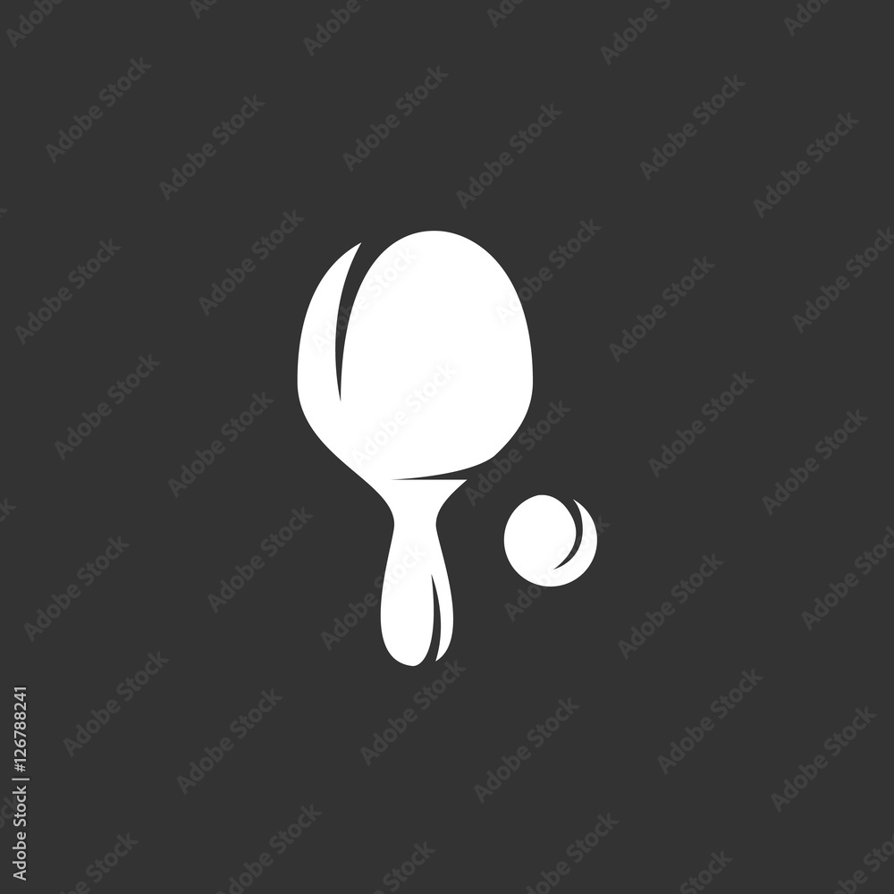 Ping Pong logo on black background. Vector icon Stock Vector | Adobe Stock