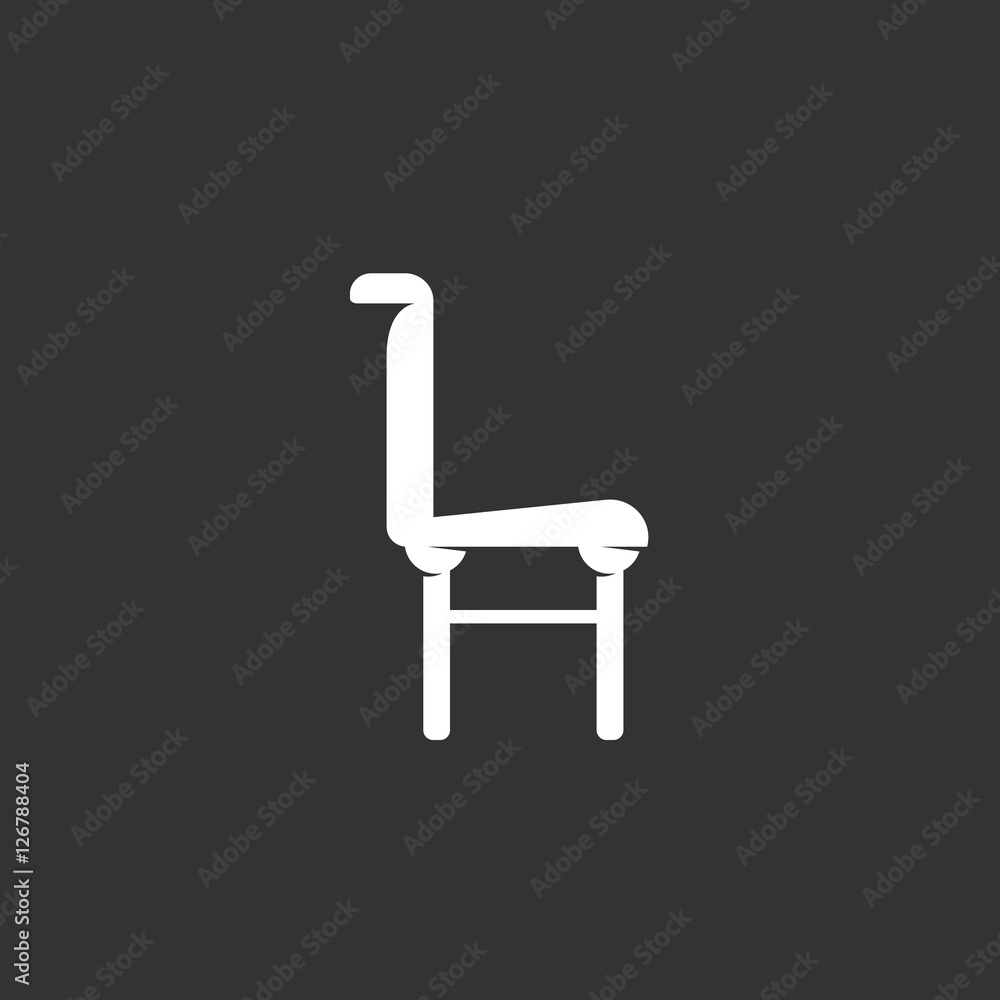 Chair logo on black background. Vector icon Stock Vector | Adobe Stock