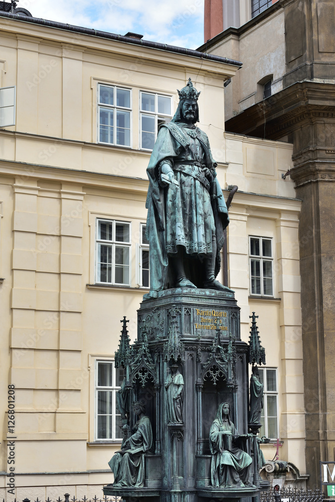 Statue von Kaiser Karl IV. in Prag Stock Photo | Adobe Stock