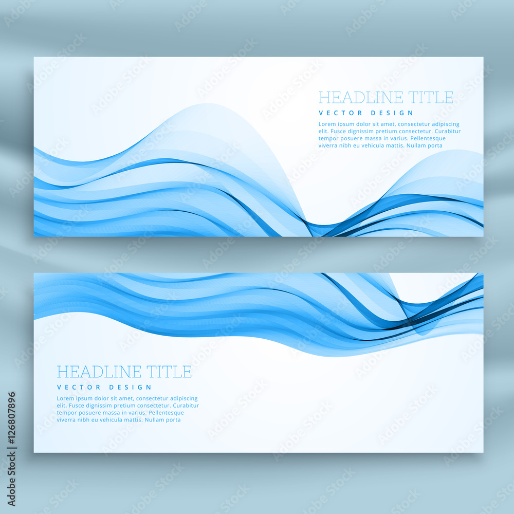 set of blue banners template for business theme Stock Vector | Adobe Stock