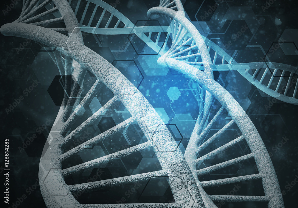 DNA molecules background, 3D rendering Stock Illustration | Adobe Stock