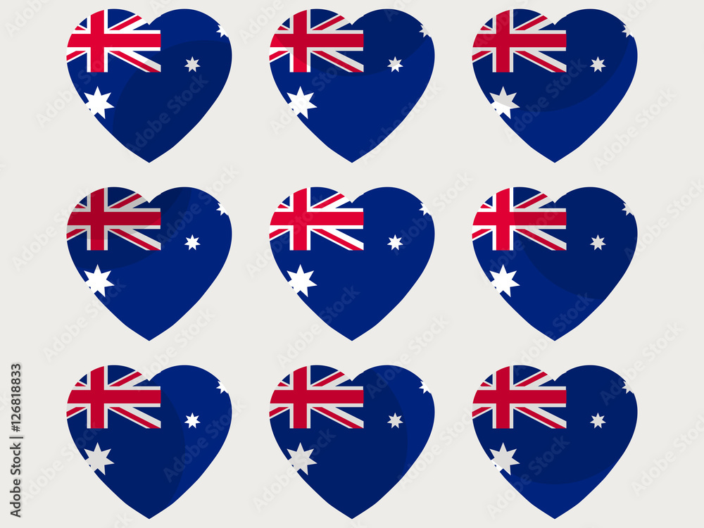 Hearts with the Australian flag. I love the Australia. Australian flag ...