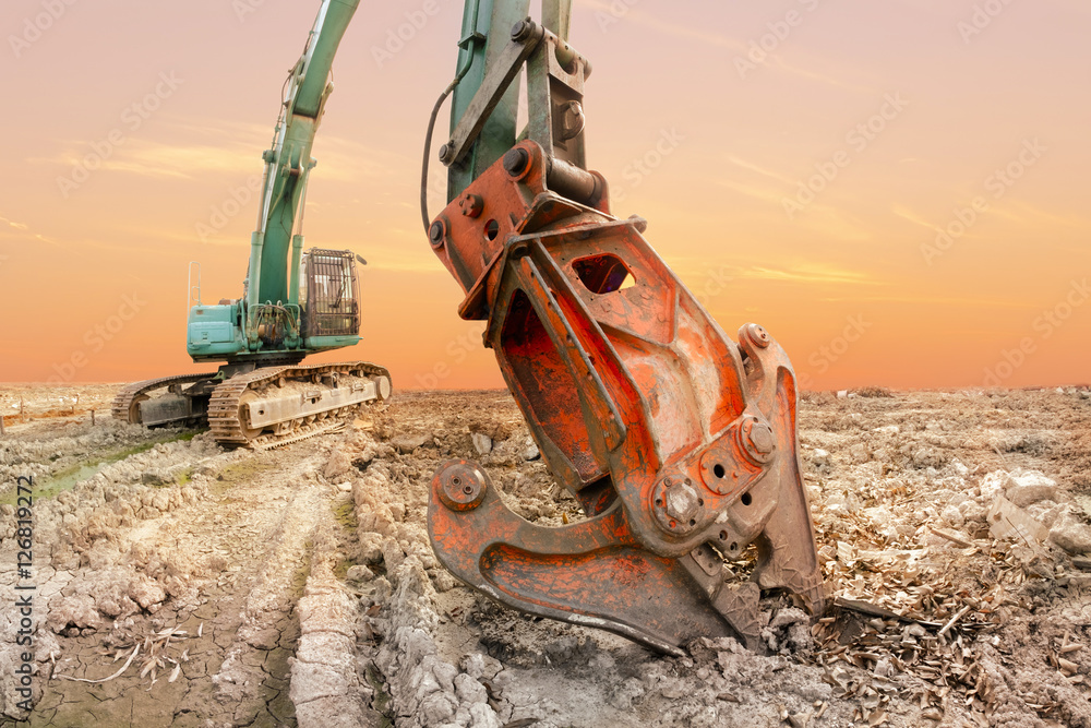 demolition heavy machine Stock Photo | Adobe Stock