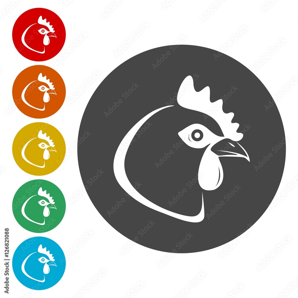 Chicken head icon Stock Vector | Adobe Stock