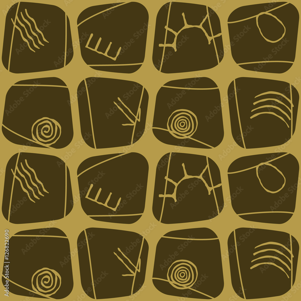 seamless pattern with symbols of Australian aboriginal art for your ...