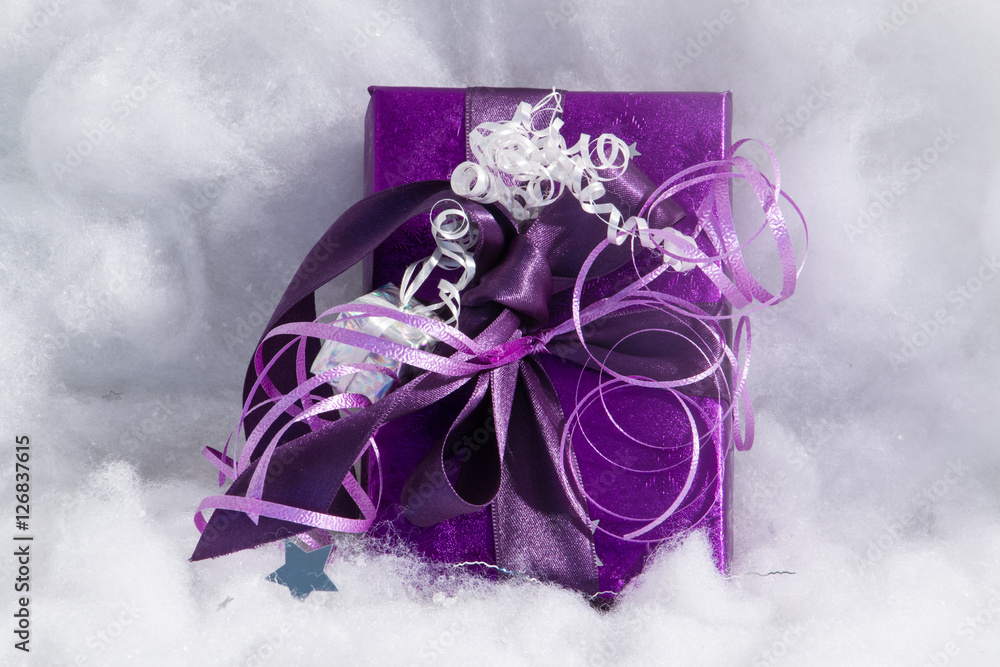 Purple christmas gift Stock Photo | Adobe Stock
