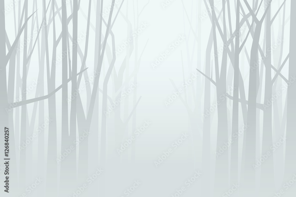 Foggy forest. Vector illustration Stock Vector | Adobe Stock