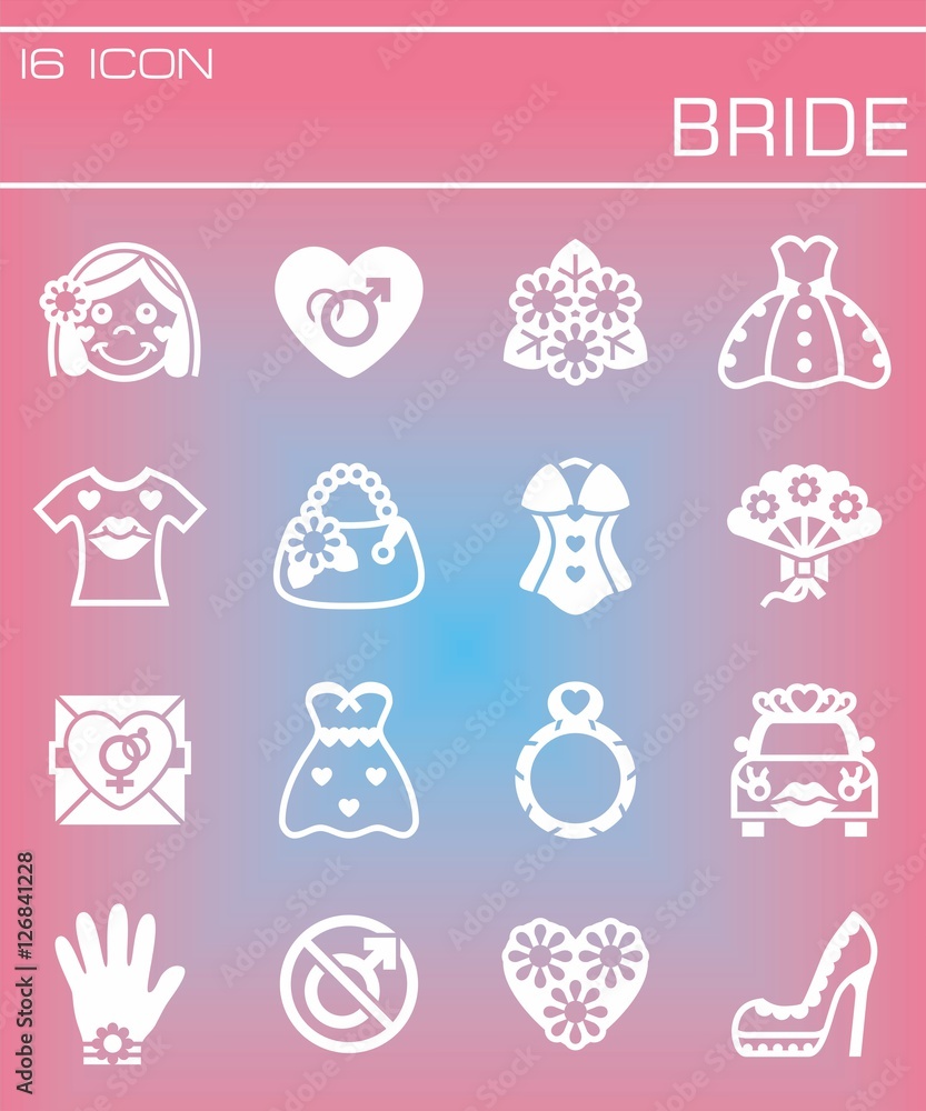Vector Bride icon set Stock Vector | Adobe Stock