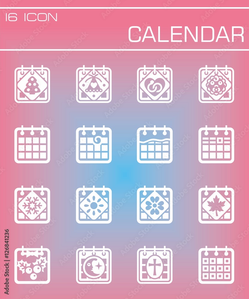 Vector Calendar icon set Stock Vector | Adobe Stock