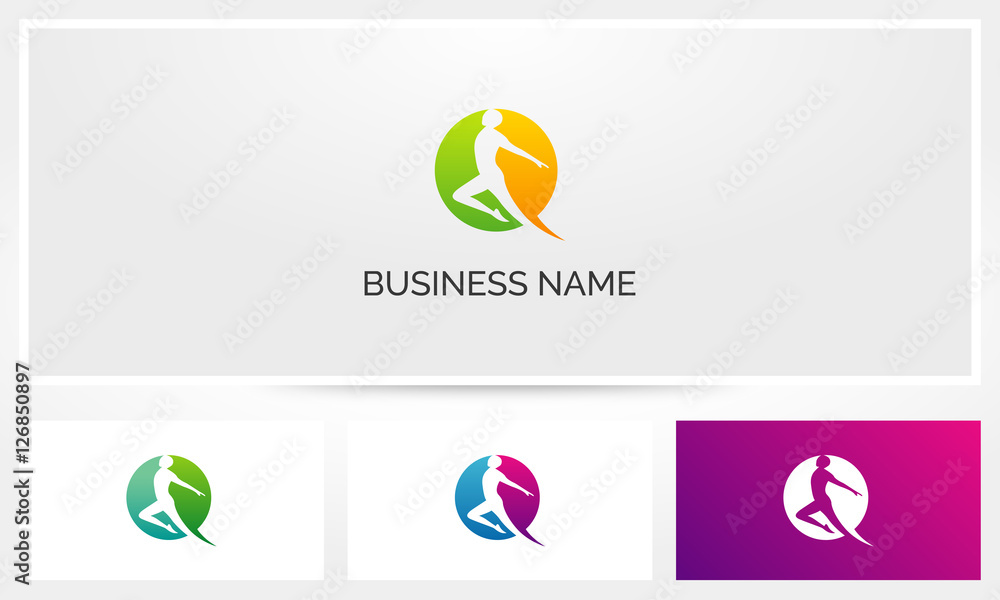 Human Body Dance Fit Logo Stock Vector | Adobe Stock