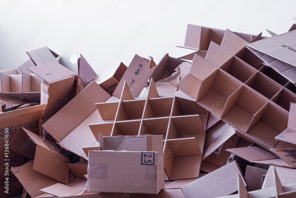 Mess of Cardboard Boxes - Trash Pile Stock Photo | Adobe Stock