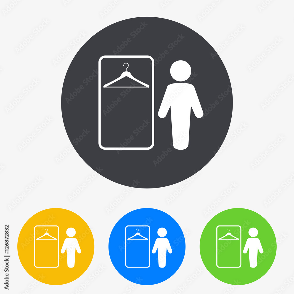 Icono plano vestuario hombre en circulo varios colores Stock Vector ...