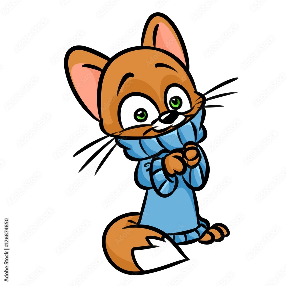 Cat sweater cartoon illustration isolated image character Stock ...