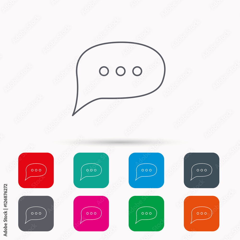 Chat icon. Comment message sign. Dialog speech bubble symbol. Linear ...