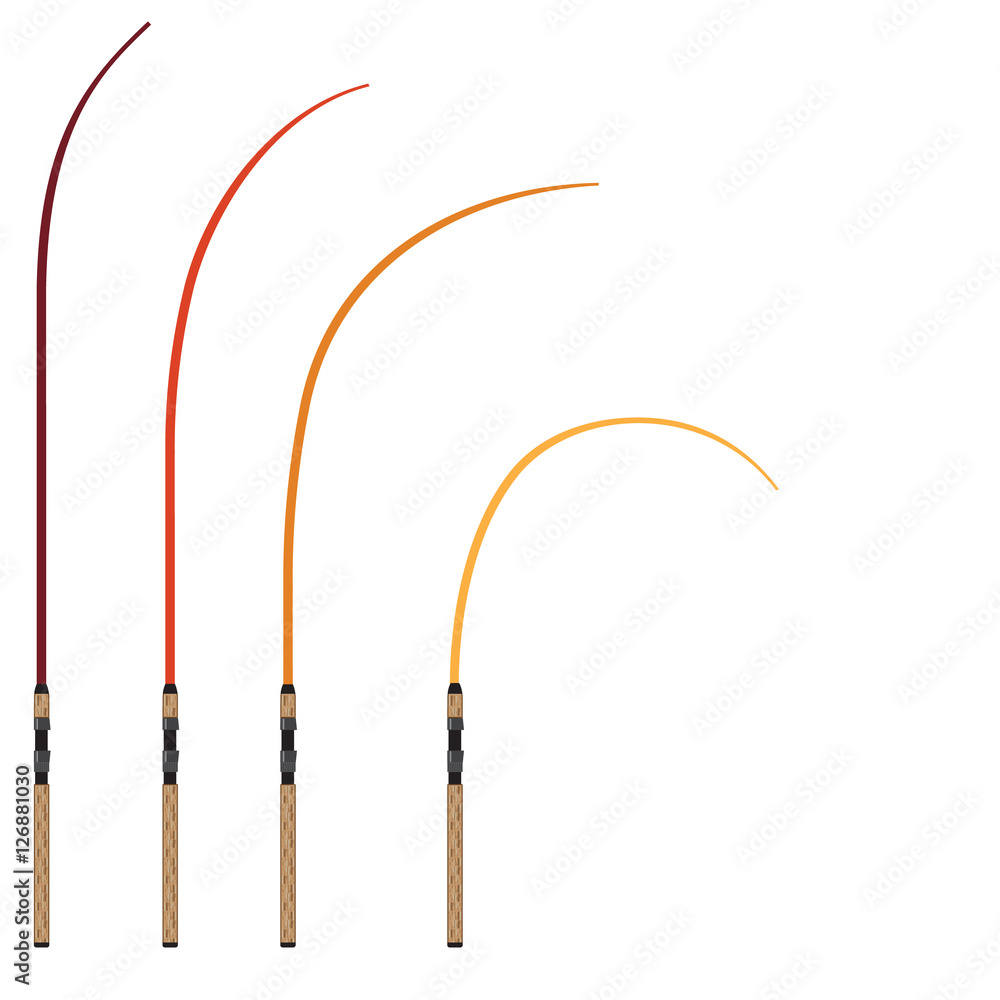 Bent fishing rod vector illustration clip-art technical image Stock ...