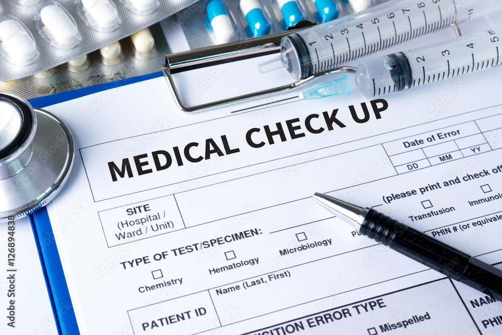 MEDICAL CHECK UP Doctor checking patient arterial blood pressur Stock ...