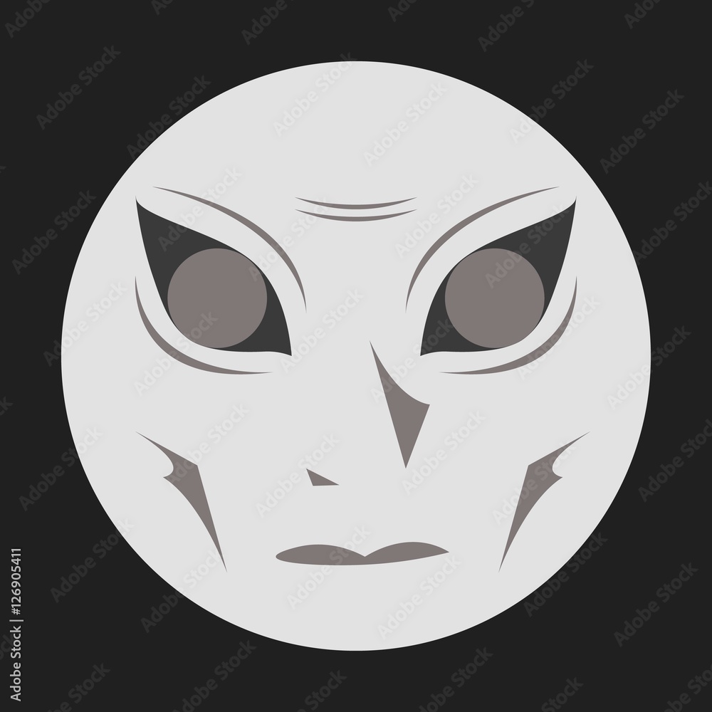 Abstract Scary Pale Face Stock Vector | Adobe Stock
