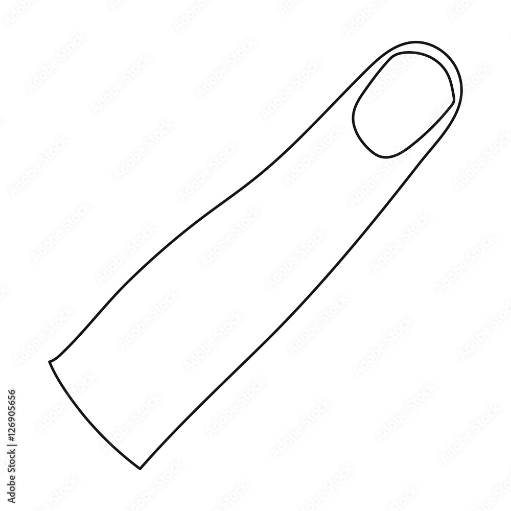 Finger icon in outline style isolated on white background. Part of body ...