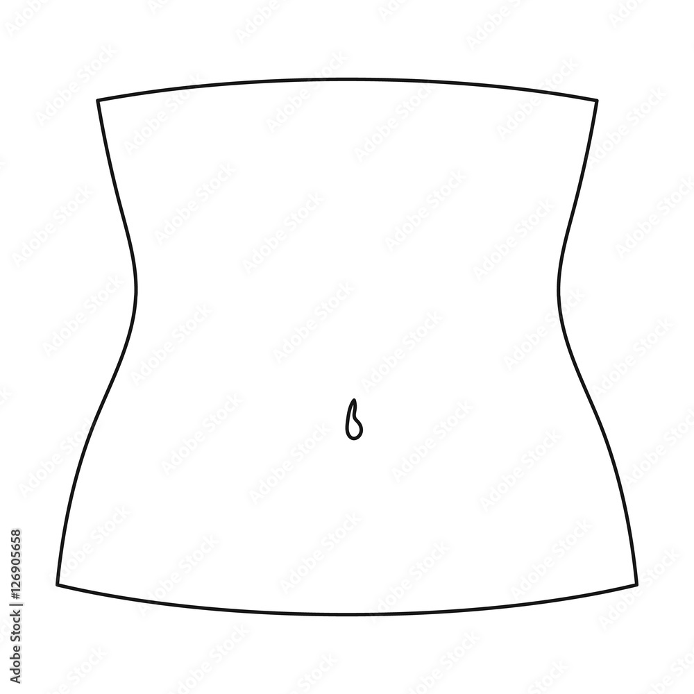 Abdomen icon in outline style isolated on white background. Part of ...