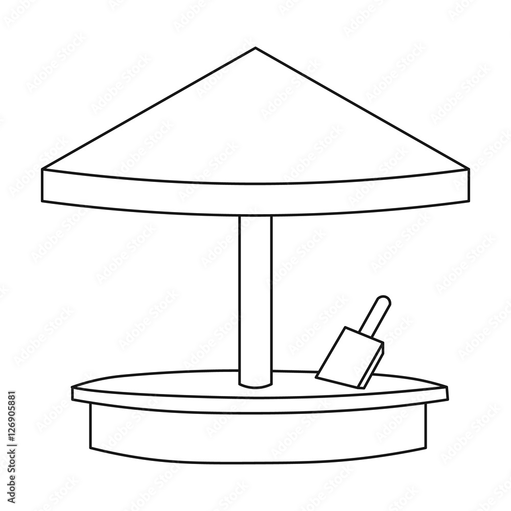 Sandbox icon in outline style isolated on white background. Play garden ...
