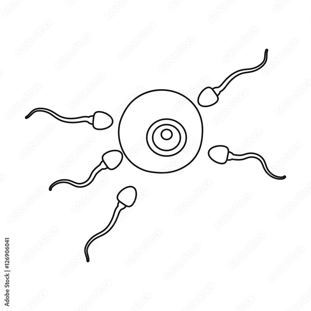 Fertilization icon in outline style isolated on white background ...